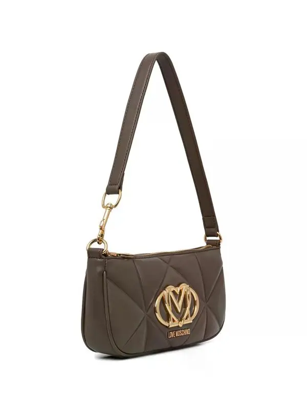 Moschino Quilted Logo Shoulder Bag - Brown