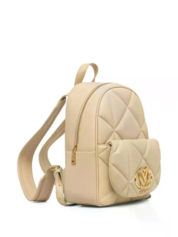 Moschino Quilted Logo Plaque Backpack