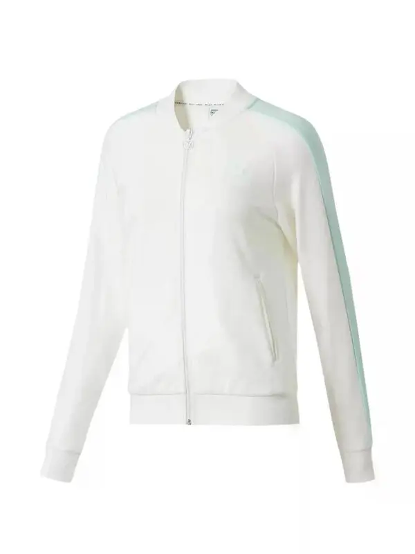 PUMA Classics T7 Zip Sweatshirt With Stripe Detail - White