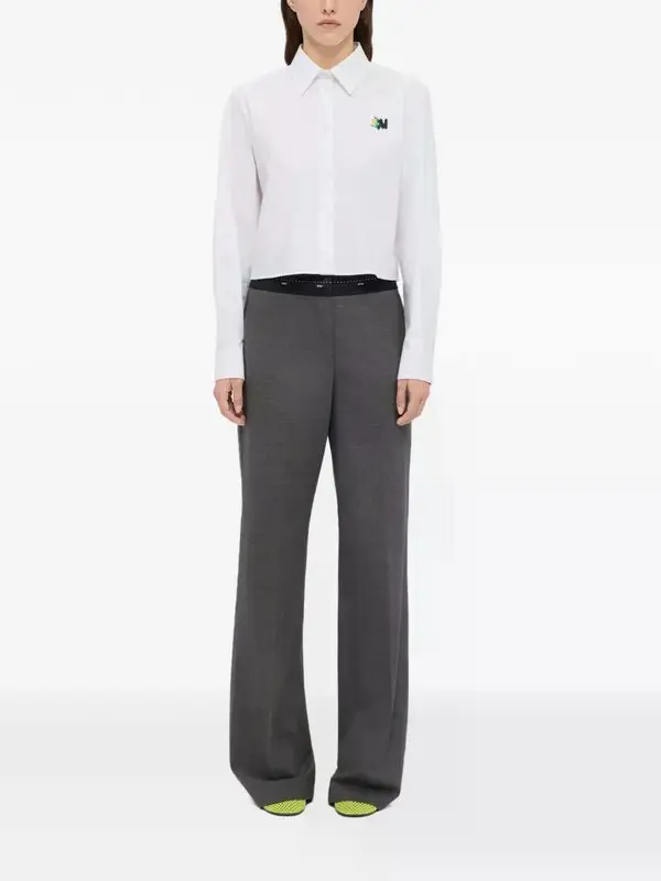 MSGM Wide-leg Waistband Trousers