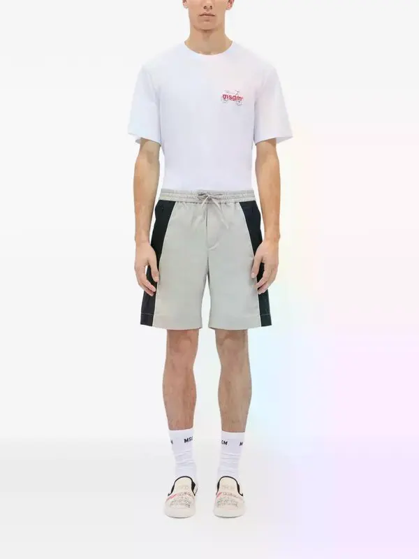 MSGM Drawstring Colour-blocked Shorts - Neutrals