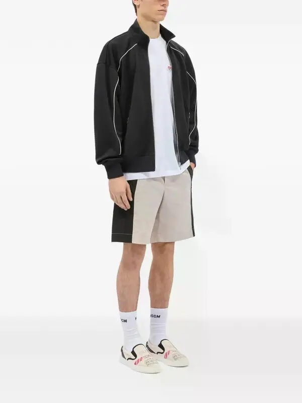 MSGM Drawstring Colour-blocked Shorts - Neutrals