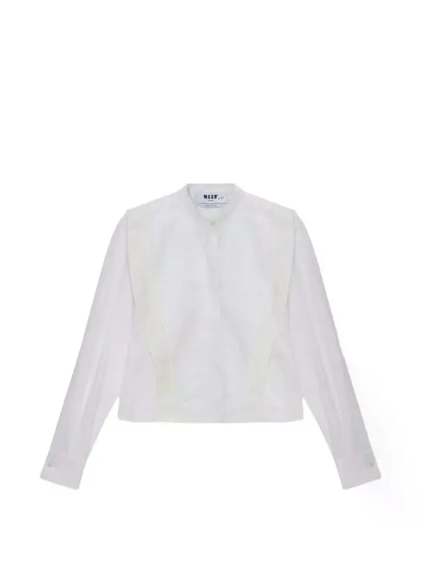MSGM Lace Panel Cropped Shirt