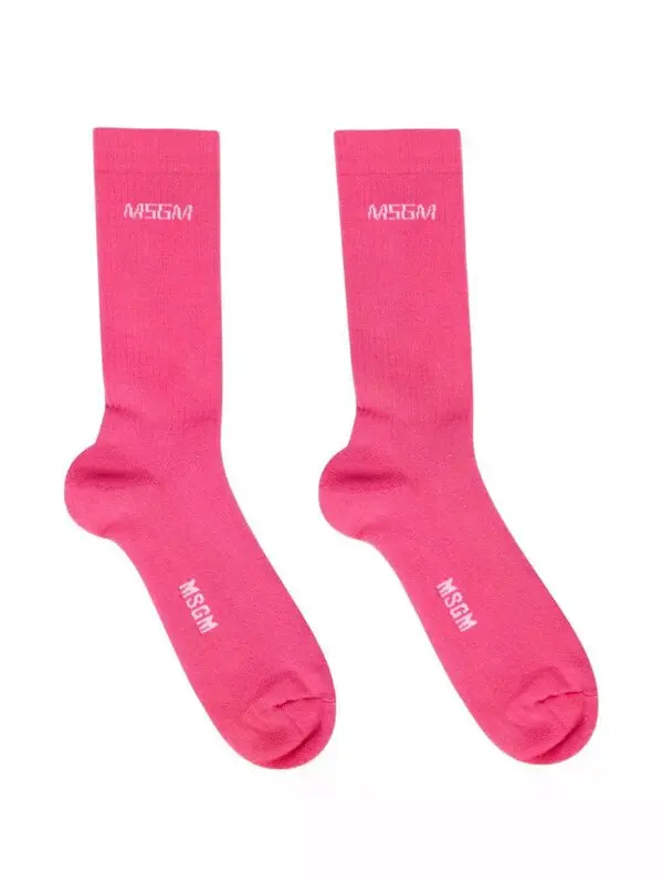 MSGM Logo Crew Socks - Pink