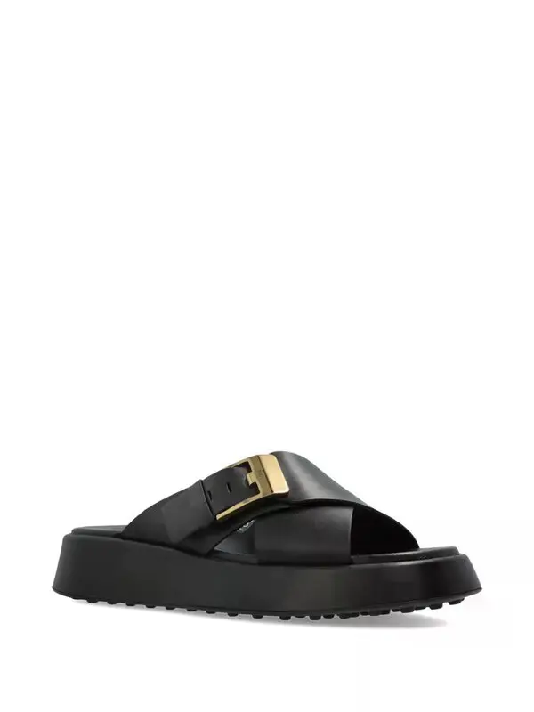 TOD'S Criss-cross Platform Mules - Black