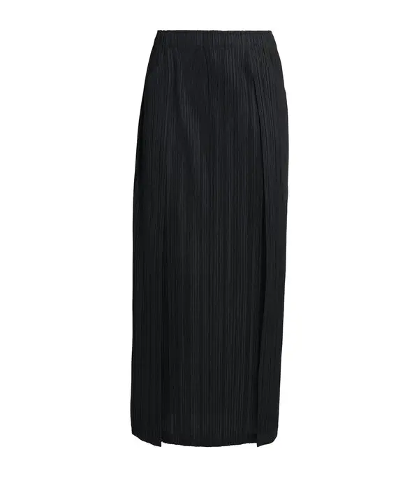 Issey Miyake Heavier Weight Pleated Maxi Skirt - Black