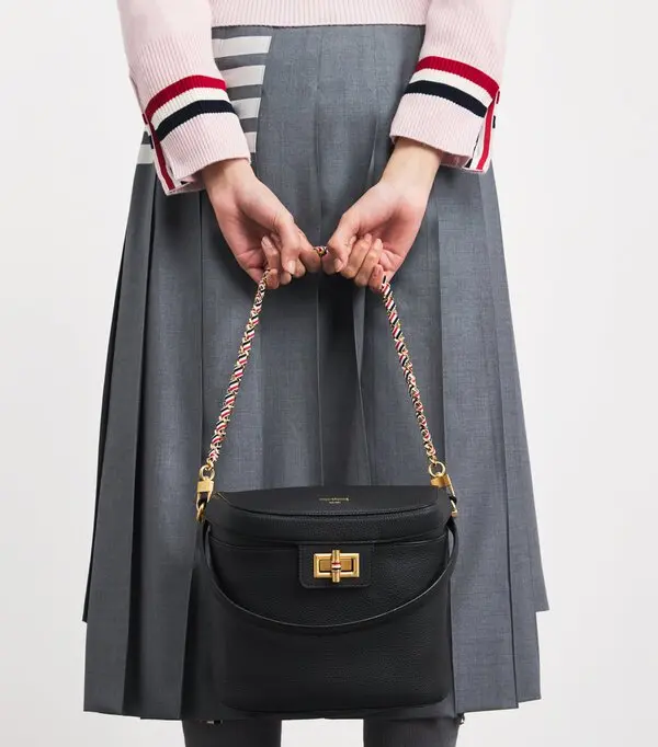 Thom Browne Pebble Leather Box Bag - Black