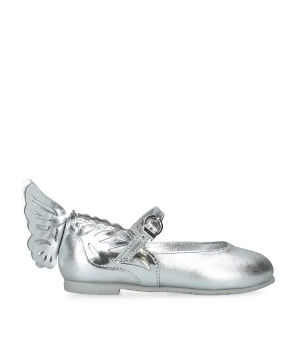 SOPHIA WEBSTER Leather Heavenly Ballet Flats - Silver