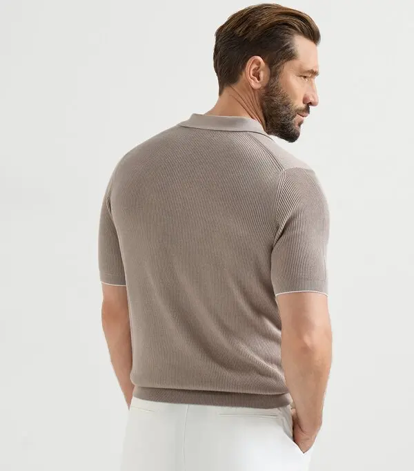 Brunello Cucinelli Cotton Polo Sweater - Brown