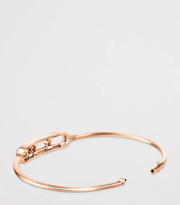 Messika Move Classique Bangle In Pink Gold And Diamonds - Rose Gold
