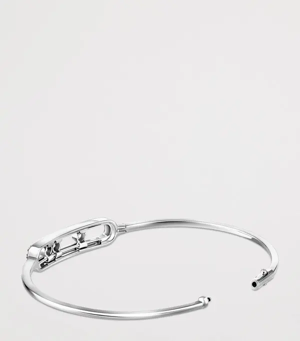 Messika Move Classique Pavé Diamond Bangle In White Gold