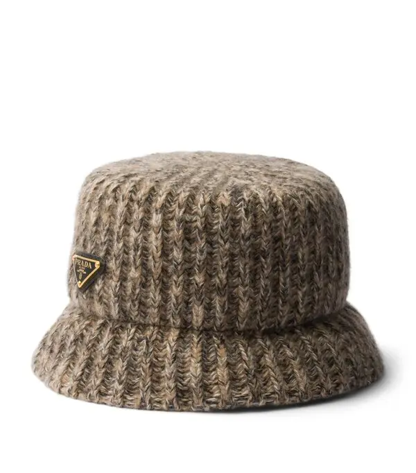 Prada Wool-cashmere Knit Bucket Hat