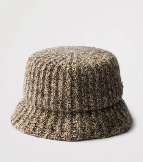 Prada Wool-cashmere Knit Bucket Hat