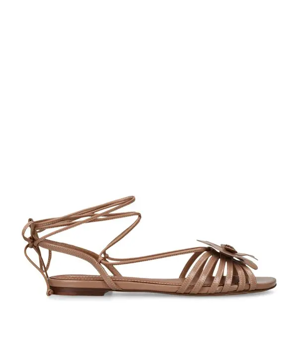 Zimmermann Leather Orchid Tie-fastening Sandals - Nude
