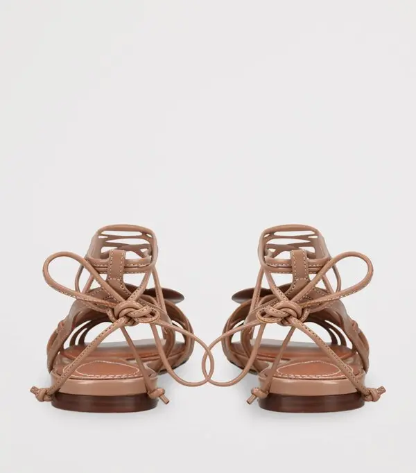 Zimmermann Leather Orchid Tie-fastening Sandals - Nude