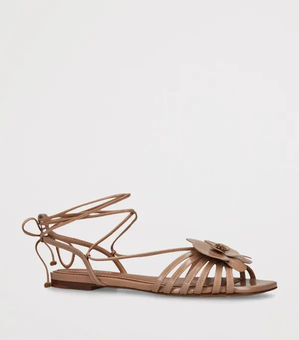 Zimmermann Leather Orchid Tie-fastening Sandals - Nude
