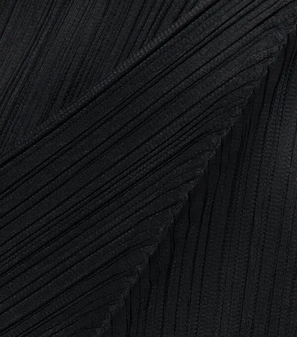 Issey Miyake Longline Pleated Stand Collar Shirt