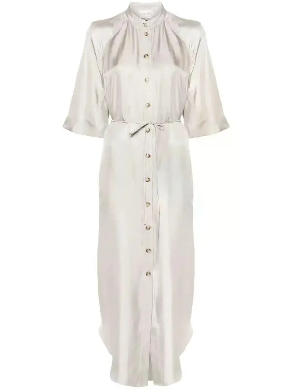 Loulou De Saison Durion Silk Shirtdress - Grey