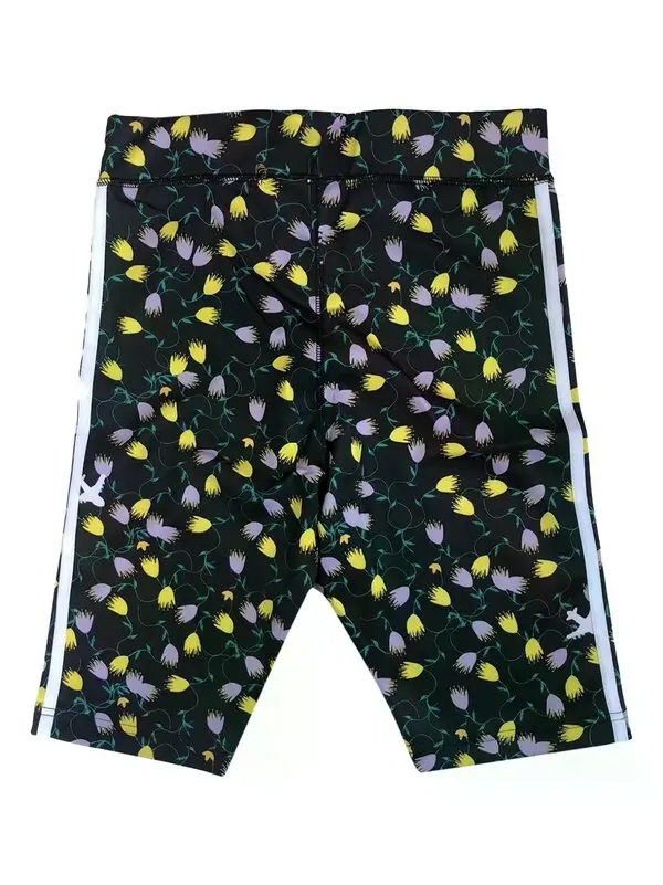 Adidas Cycling Shorts With Floral Print And Signature Stripes