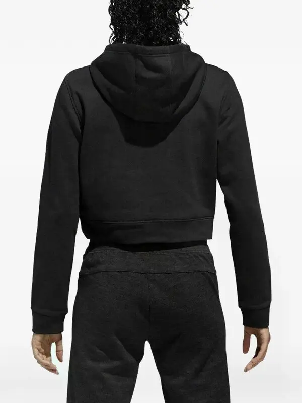 Adidas Logo Print Cropped Hoodie