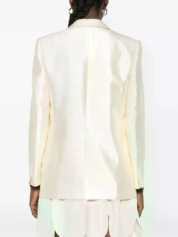 Sandro Satin Jacket With Detachable Flower Brooch