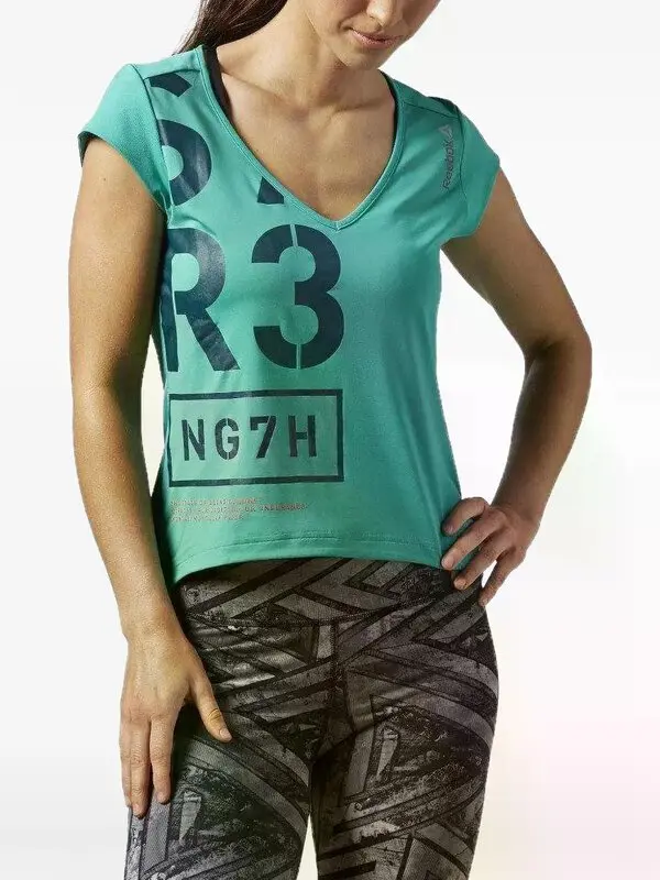 REEBOK One Series V-neck T-shirt With Cut-out Detail - Green