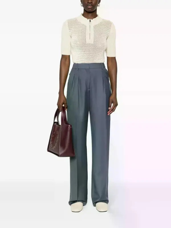 Loulou De Saison Wool Wide Leg Trousers - Grey