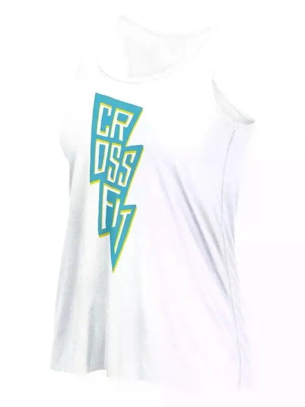 REEBOK Printed Detail Racerback Tank Top - White