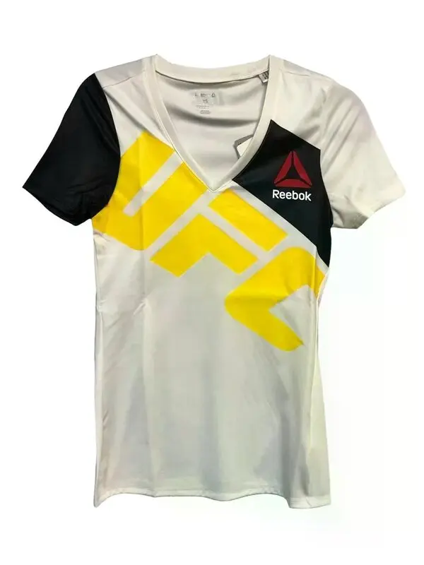 REEBOK V-neck T-shirt With Graphic Print