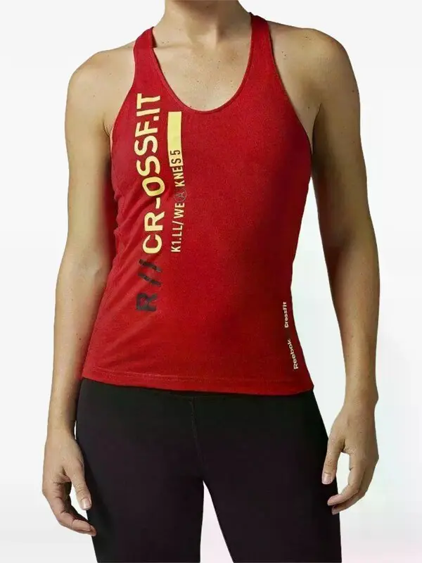 REEBOK Crossfit Racerback Graphic Tank Top - Red