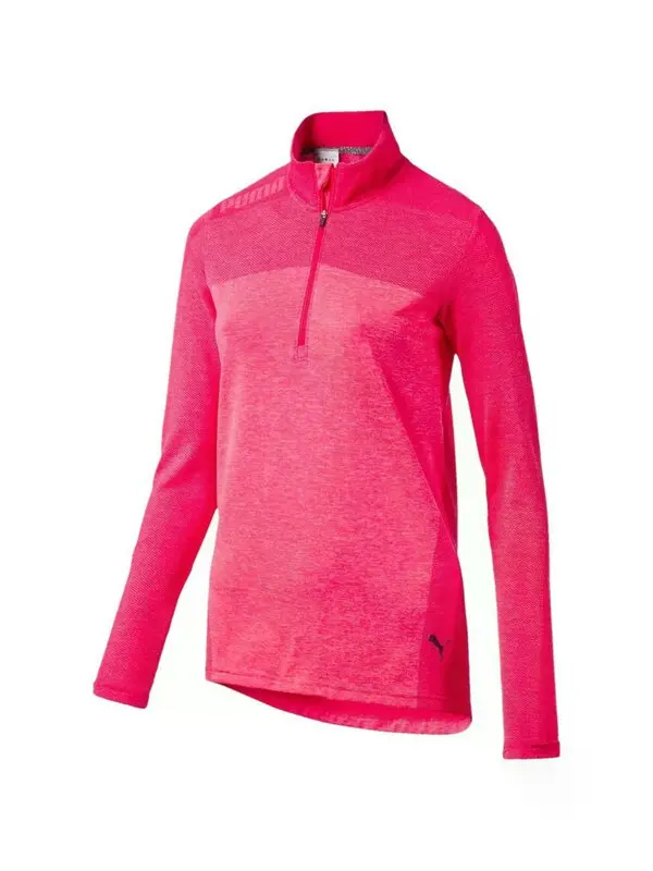 PUMA Seamless Quarter-zip Long Sleeve Sweatshirt - Pink