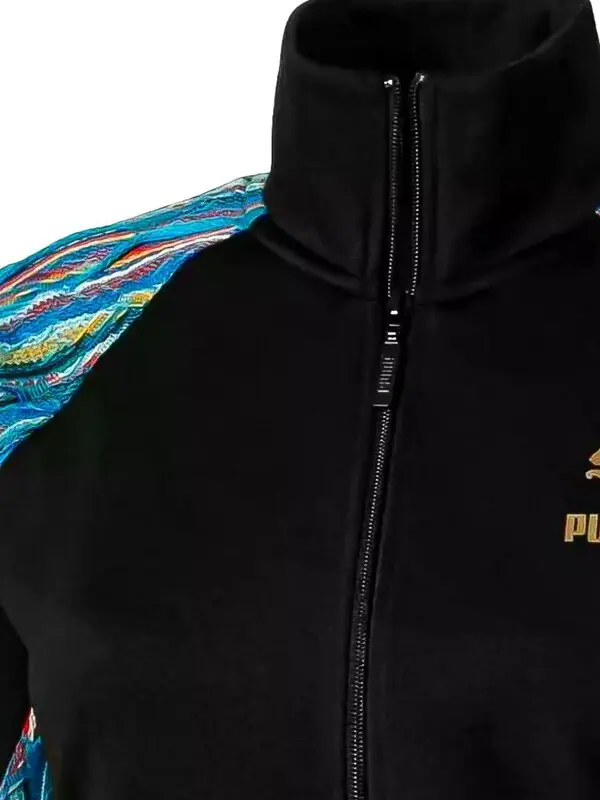 PUMA Long-sleeve Zip-up Sweatshirt With Patterned Sleeves