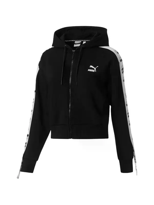 PUMA Revolt Full-zip Hoodie With Striped Sleeves