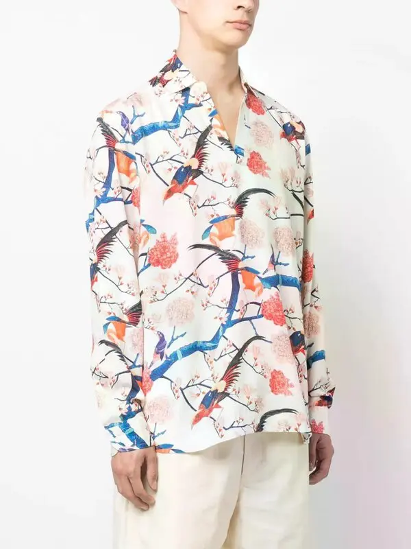 Orlebar Brown Ridley Graphic-print Long-sleeve Shirt