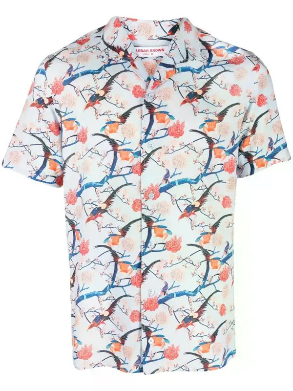 Orlebar Brown Hibbert Graphic-print Shirt - Blue