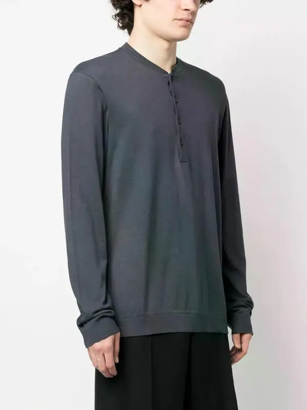 Orlebar Brown Ash Cotton Blend Henley - Grey