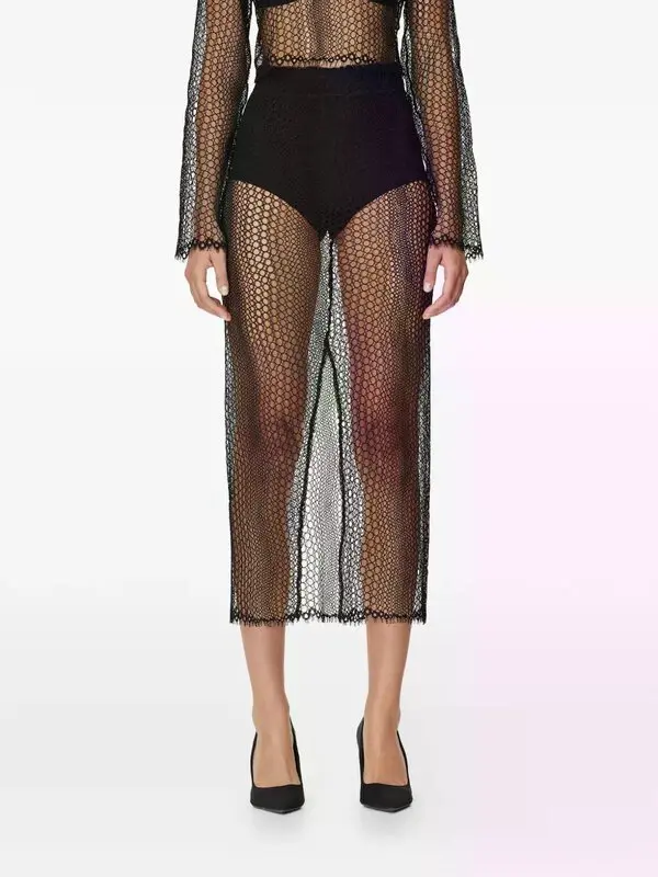 MIA PECULIAR Openwork Midi Skirt