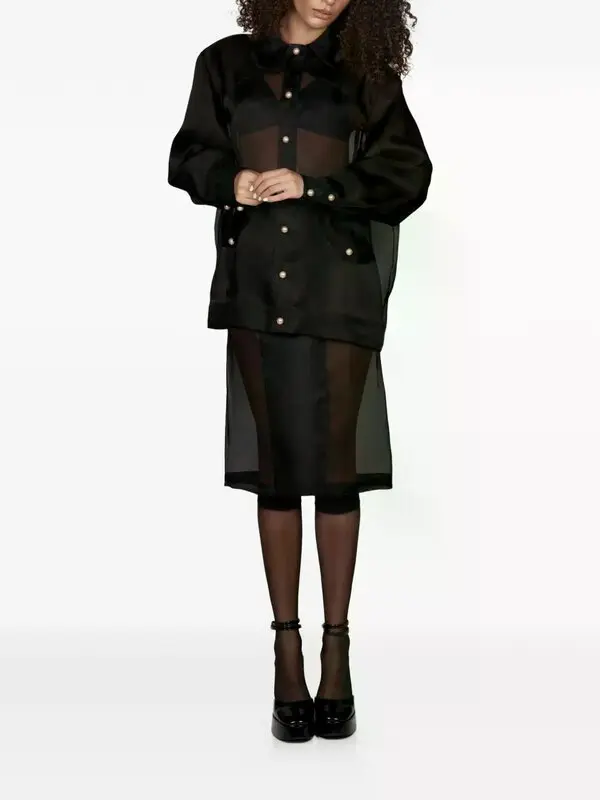 MIA PECULIAR Pearl-button Shirt - Black