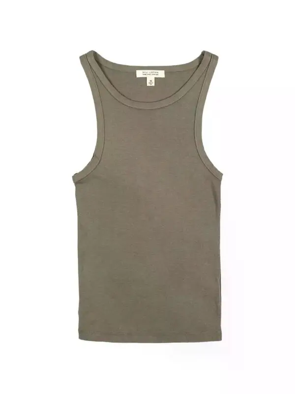 NILI LOTAN Sleeveless Ribbed Knit Tank Top - Brown