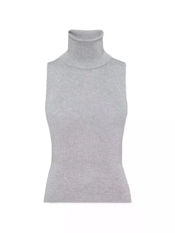 Dsquared2 Sleeveless Ribbed Roll Neck Top - Grey