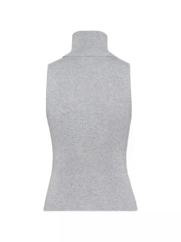 Dsquared2 Sleeveless Ribbed Roll Neck Top - Grey