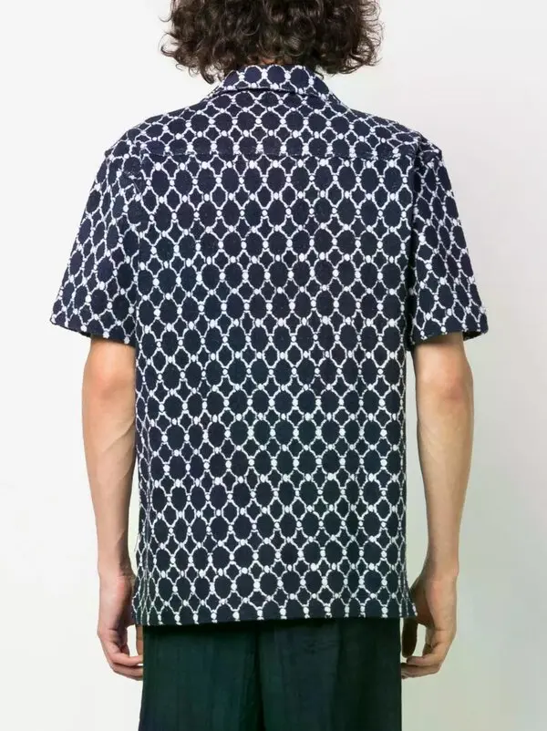 Orlebar Brown Howell Geo Short-sleeve Shirt - Blue