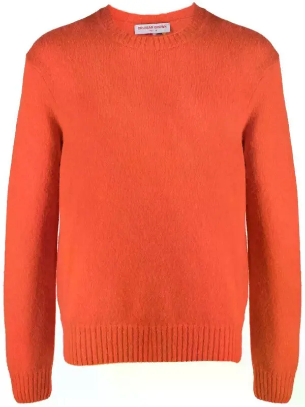 Orlebar Brown Logo Patch Knitted Jumper - Orange