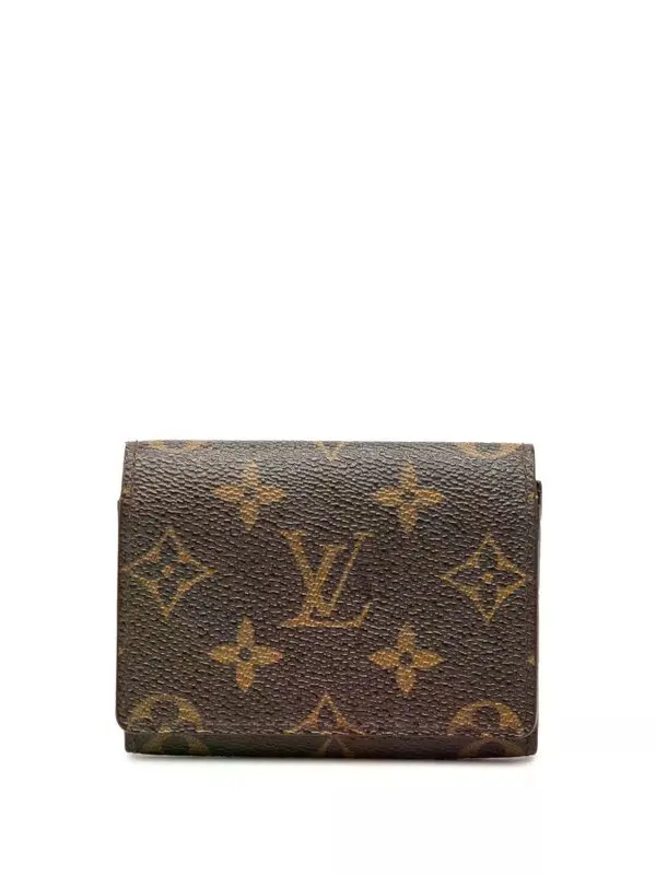 LOUIS VUITTON 2005 Monogram Envelope Carte De Visite Card Holder - Brown