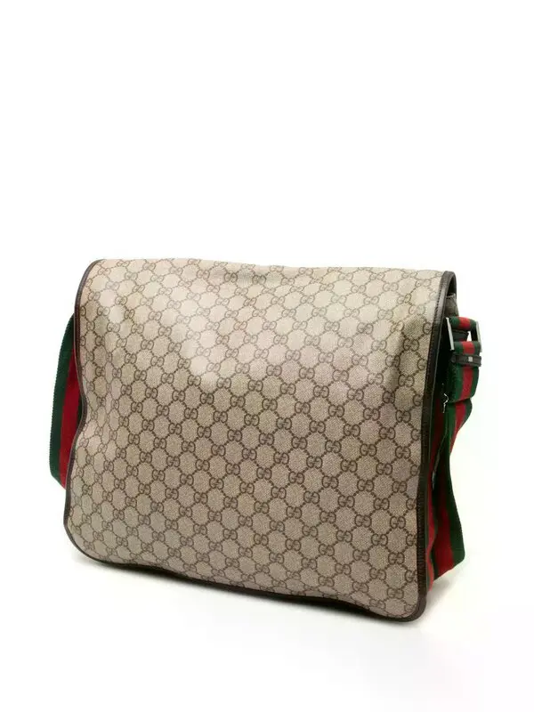 Gucci Gg Supreme Web Crossbody Bag - Brown