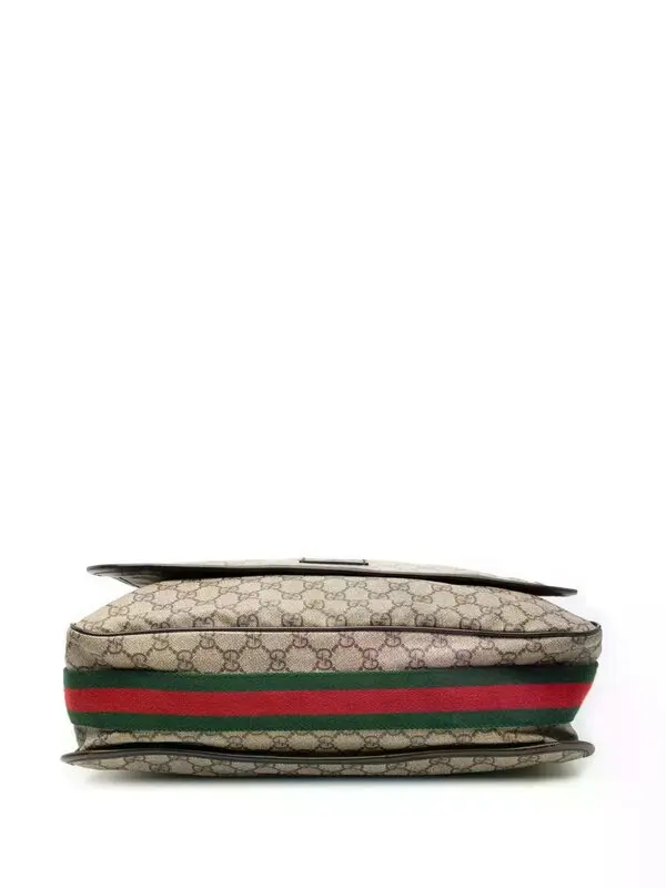 Gucci Gg Supreme Web Crossbody Bag - Brown