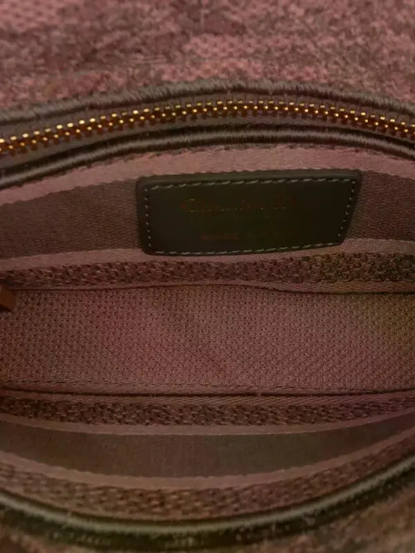 Dior 2023 Embroidered Canvas Lady D-lite Satchel - Pink