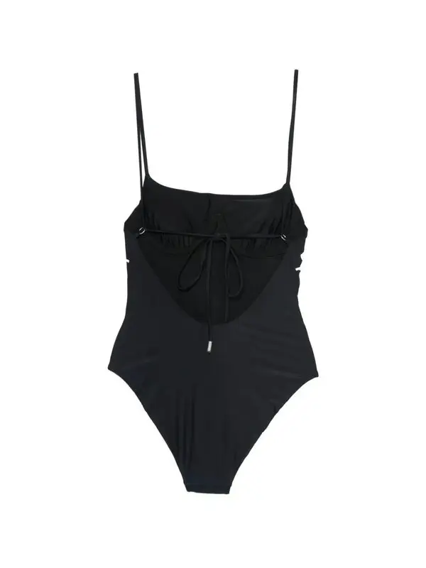 Simkhai Floral-embroidered Swimsuit - Black