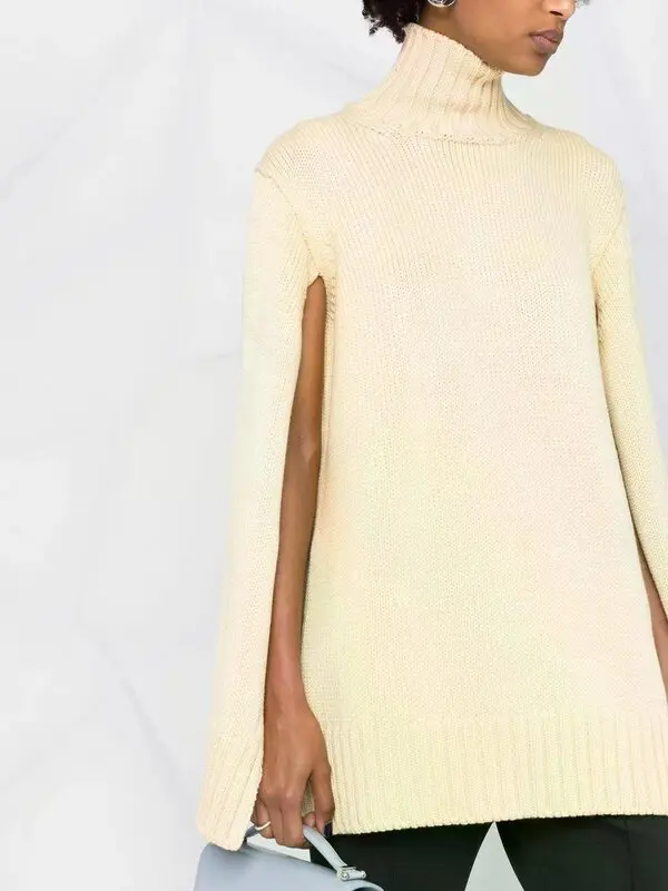 JIL SANDER High Neck Slit-sleeve Jumper