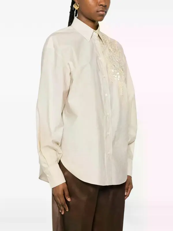 Brunello Cucinelli Sequin Shirt - Neutrals